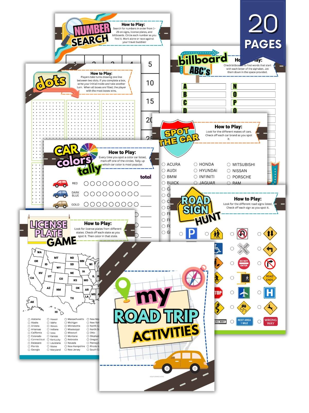 PLR Road Trip Games for Kids - 20 Page Canva® Template – Make Pretty ...
